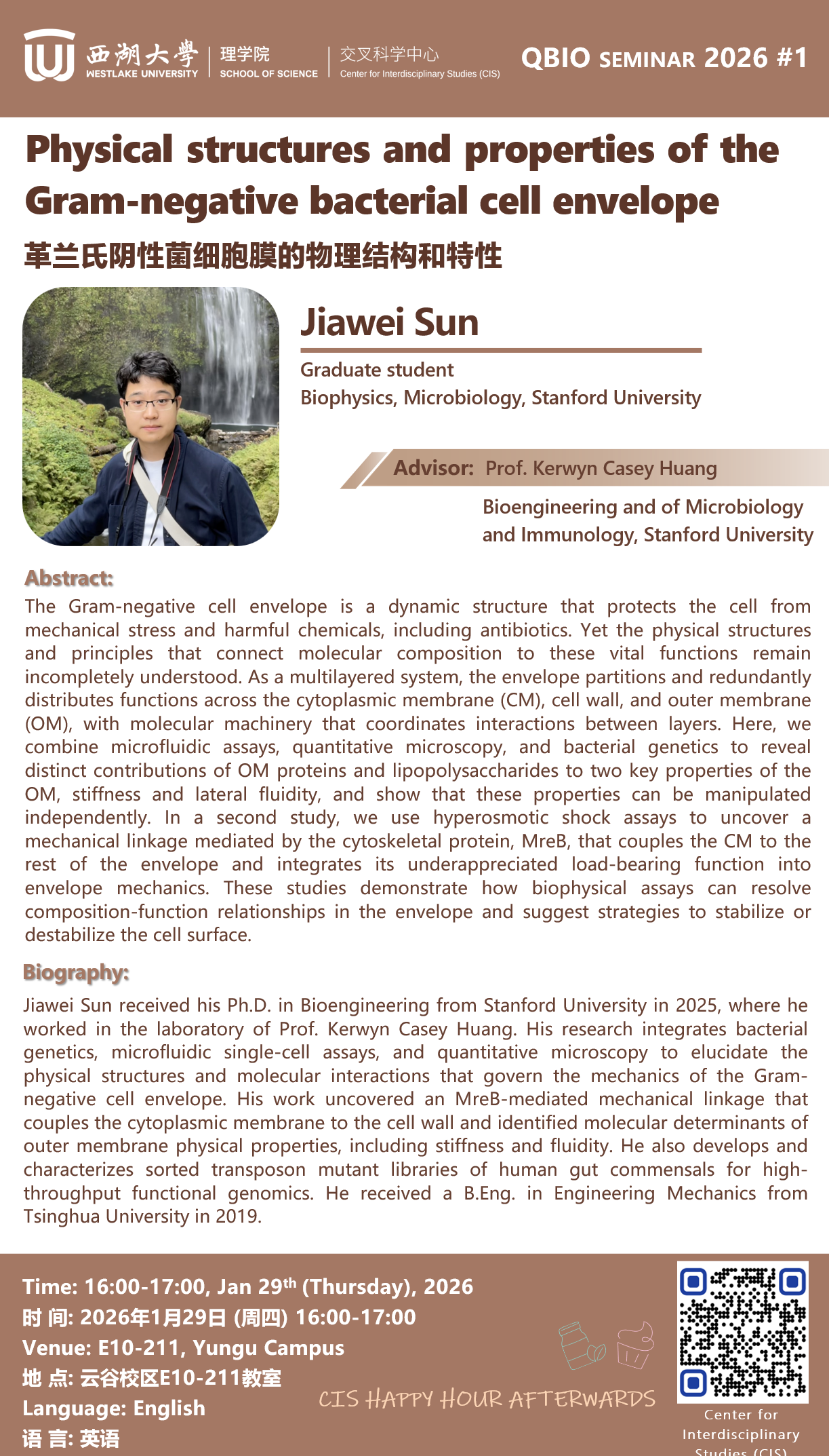 QBio Seminar | Physical structures and properties of the Gram-negative ...